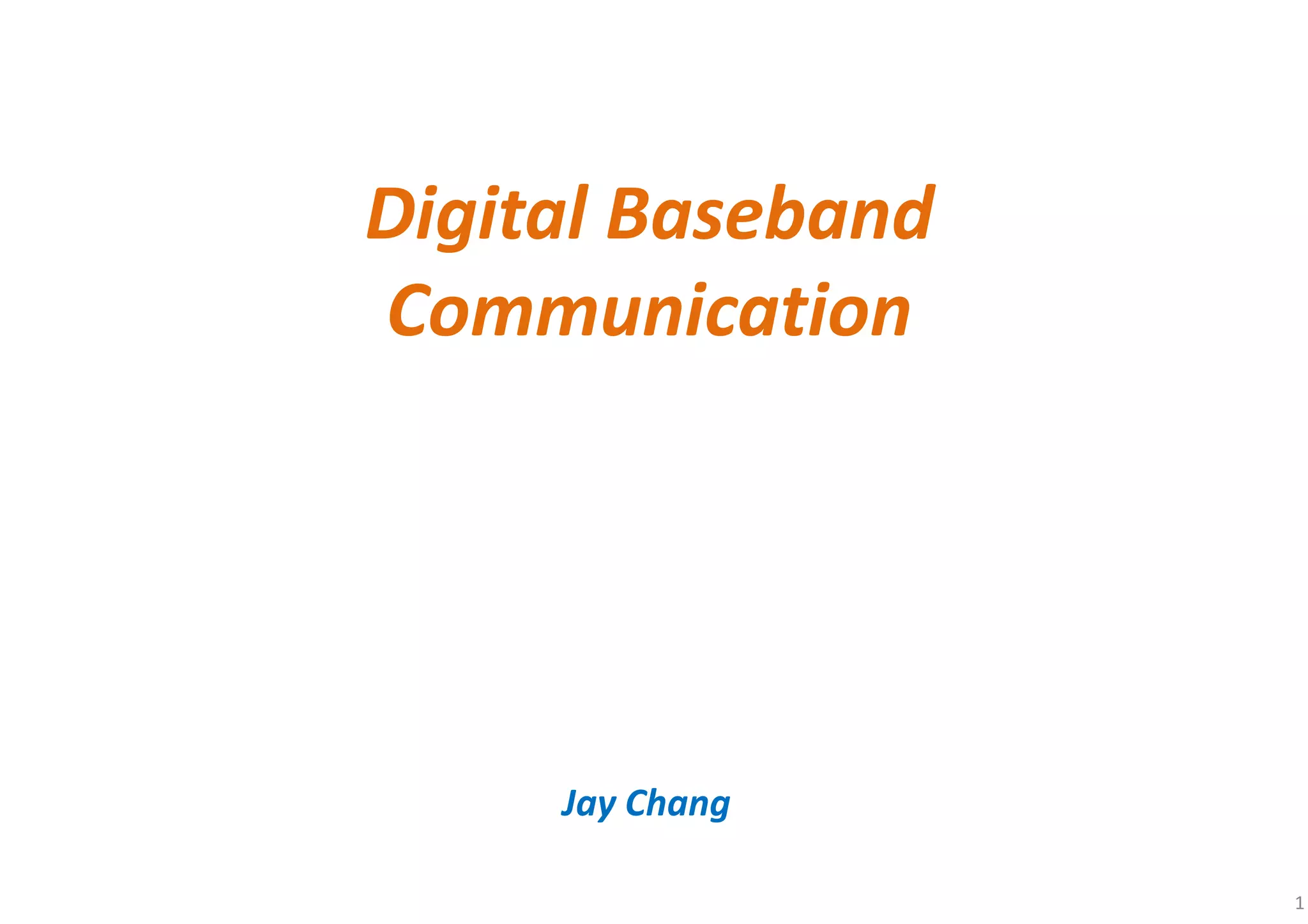 Digital Baseband Communication | PDF