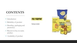 Branding of no name products | PDF