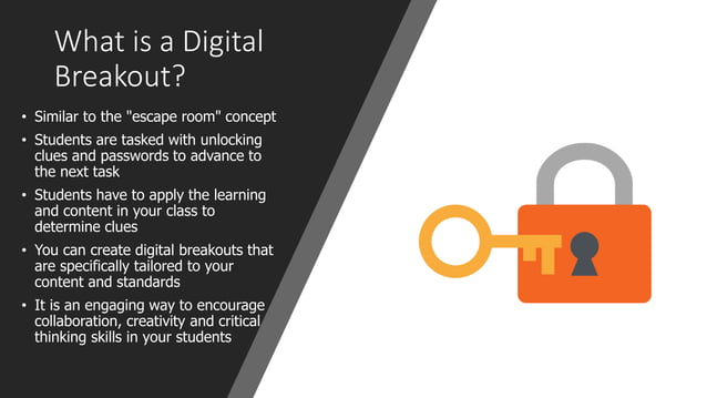 Keep Students Engaged with Digital Breakouts | PPTX | Education