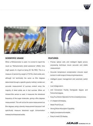 Digital Brix Refractometer by ACMAS Technologies Pvt Ltd. | PDF