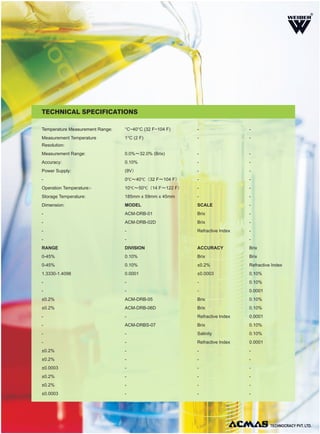 Digital Brix Refractometer by ACMAS Technologies Pvt Ltd. | PDF
