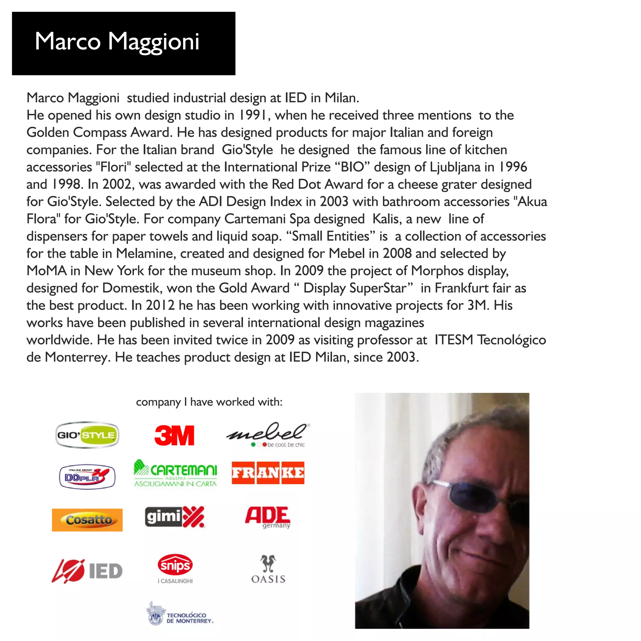 Marco Maggioni Design Portfolio | PPT
