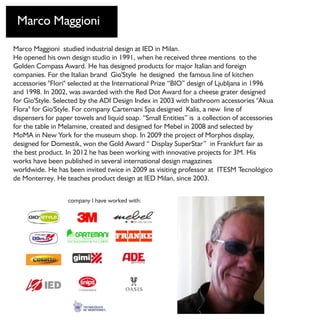 Marco Maggioni Design Portfolio | PDF