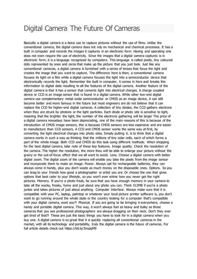 Digital camera future | DOCX