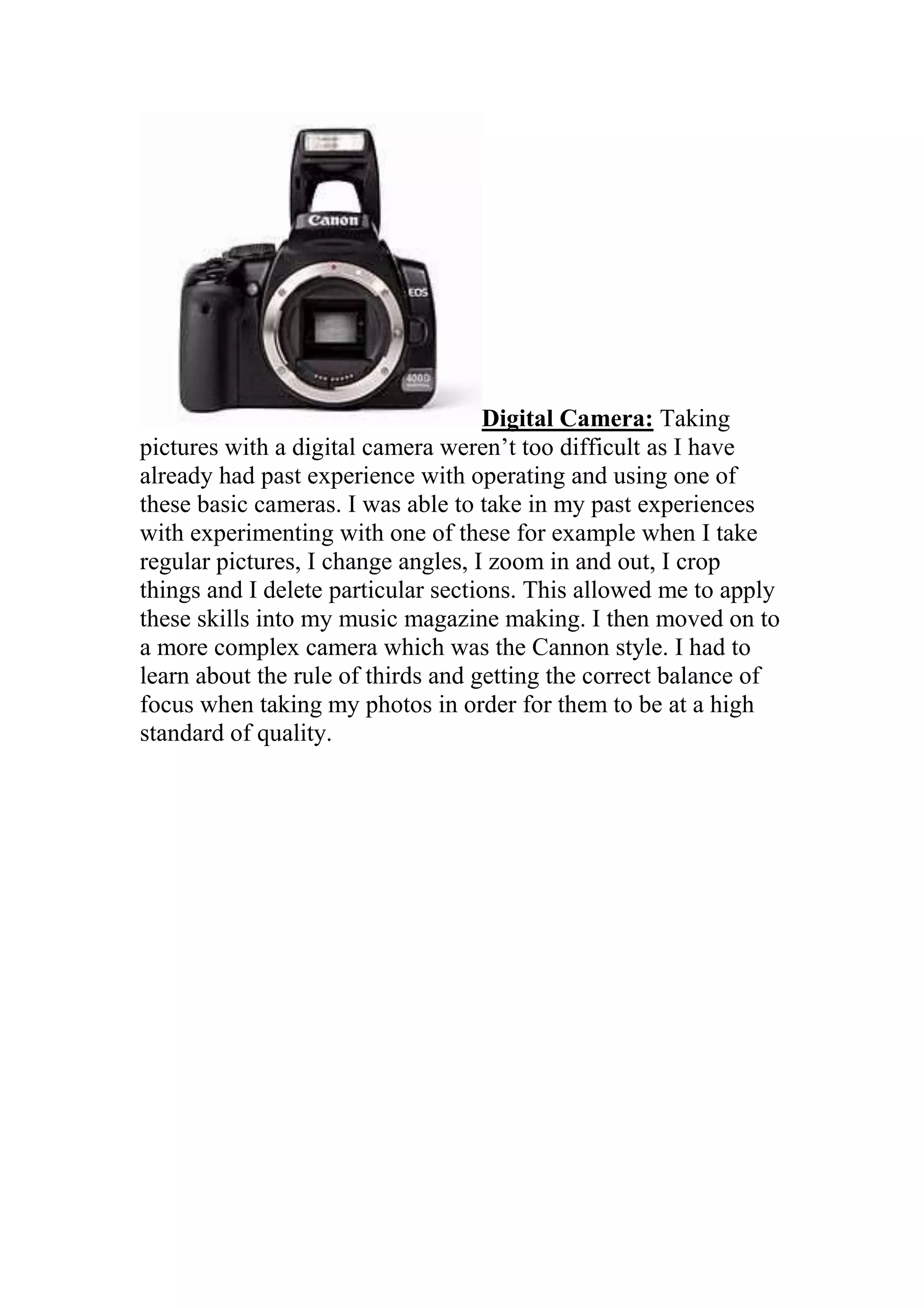 Digital camera skills | PDF