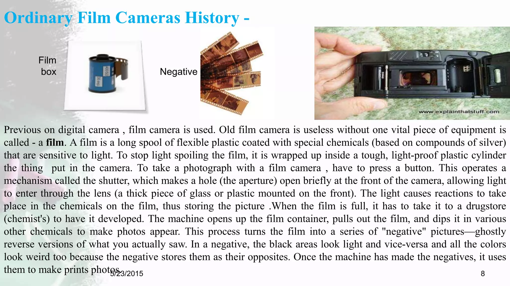 Digital Camera Working Mechanism | PPTX | Cameras and Camcorders | Consumer Electronics