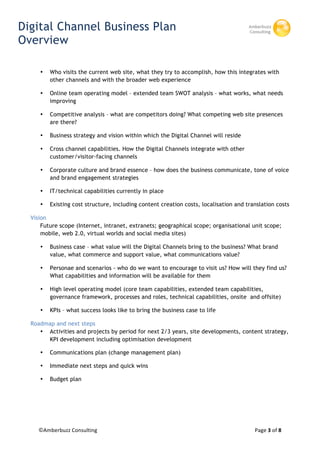 Digital Channel Business Plan Overview 23 11 09 | PDF