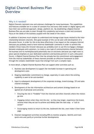Digital Channel Business Plan Overview 23 11 09 | PDF