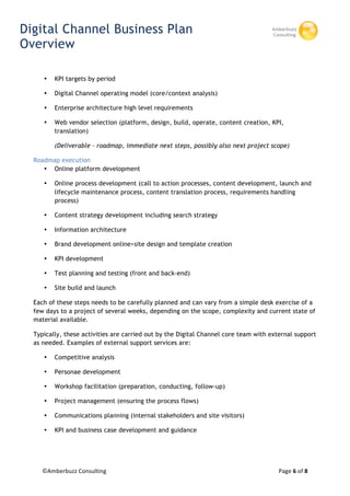 Digital Channel Business Plan Overview 23 11 09 | PDF