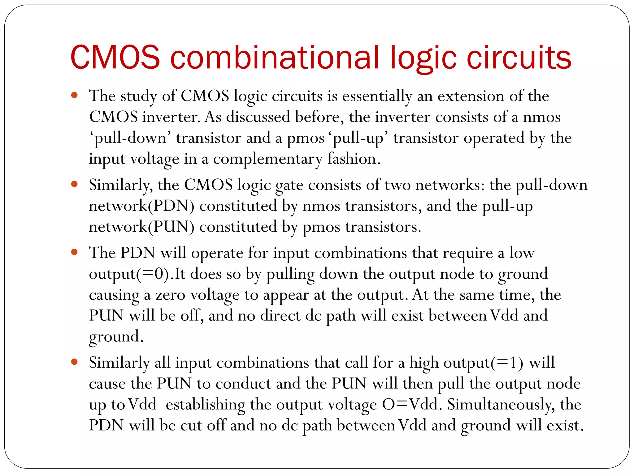 CMOS logic circuits | PDF