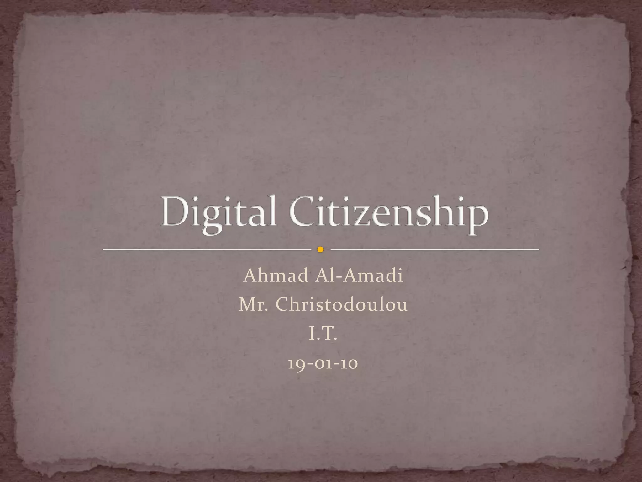 Digital Citizenship | PPT
