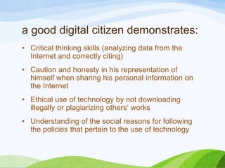 Digital Citizenship and Its Applications in ELT | PPTX