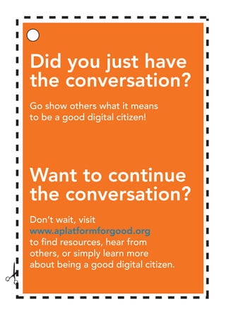 Digital Citizenship Flash Card Deck - A Platform for Good | PDF