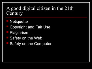 Digital Citizenship, Netiquette, and Fair Use | PPTX