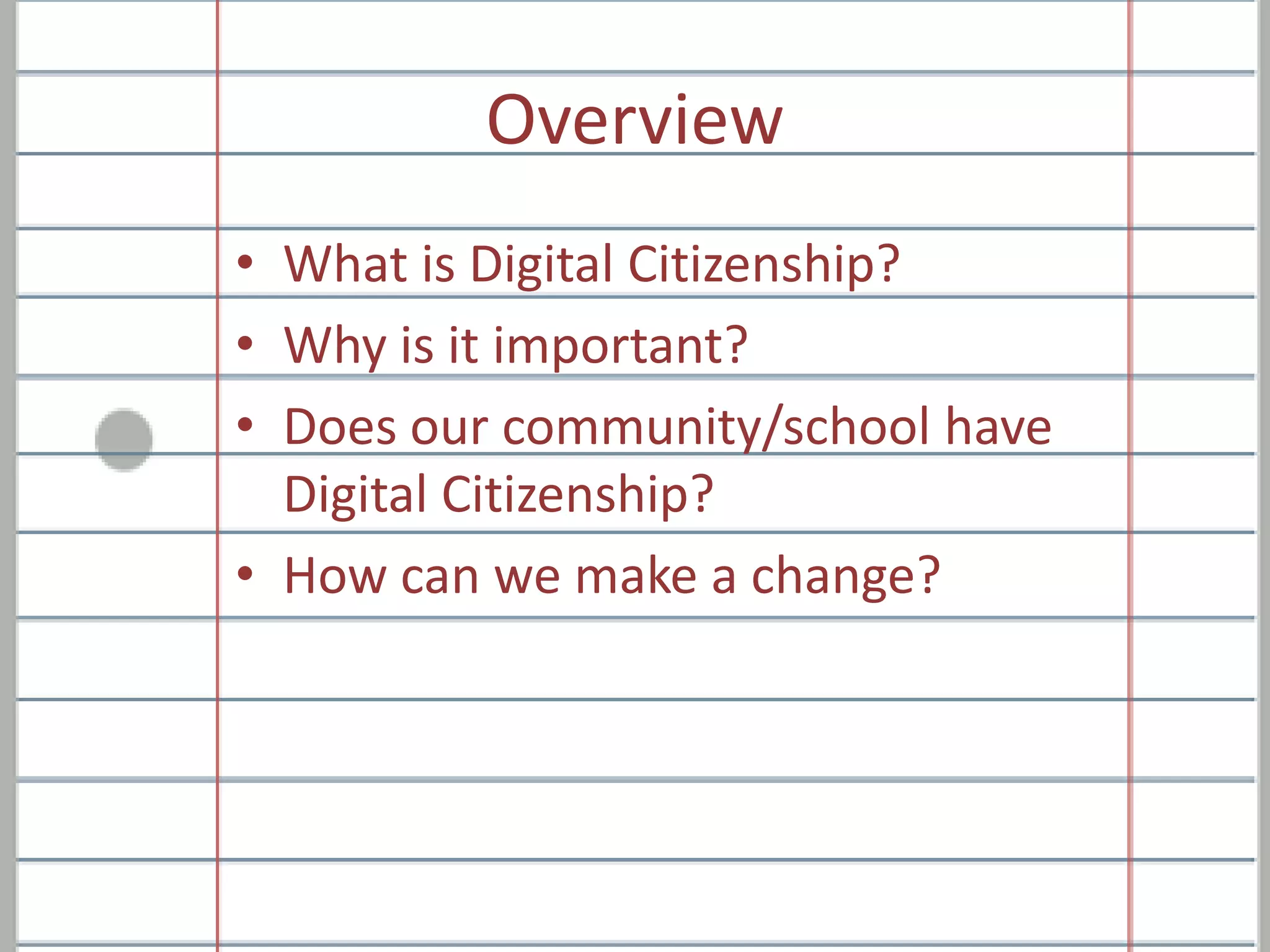 Digital citizenship action plan | PPTX