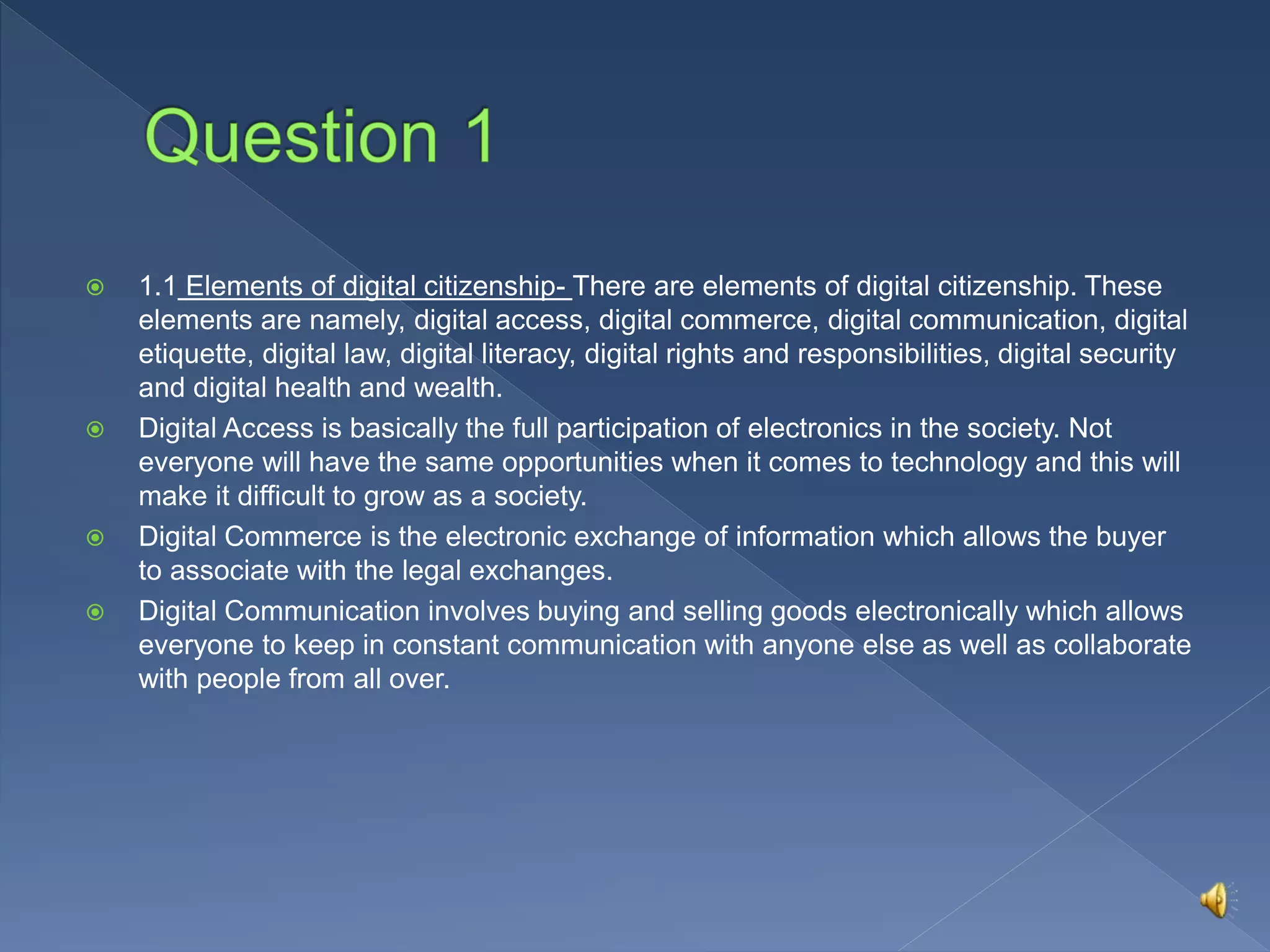 Digital citizenship assignment | PPTX