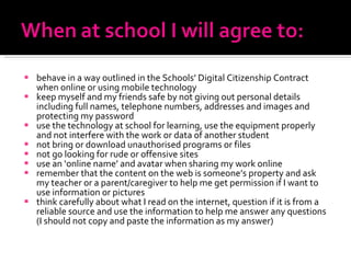 Digital citizenship contract | PPT
