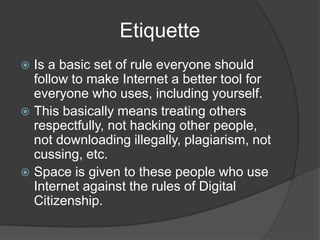 Digital Citizenship Power Point Pres. | PPT
