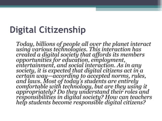 Fostering Digital Citizenship | PPT