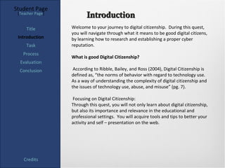 Digital Citizenship Webquest | PPT