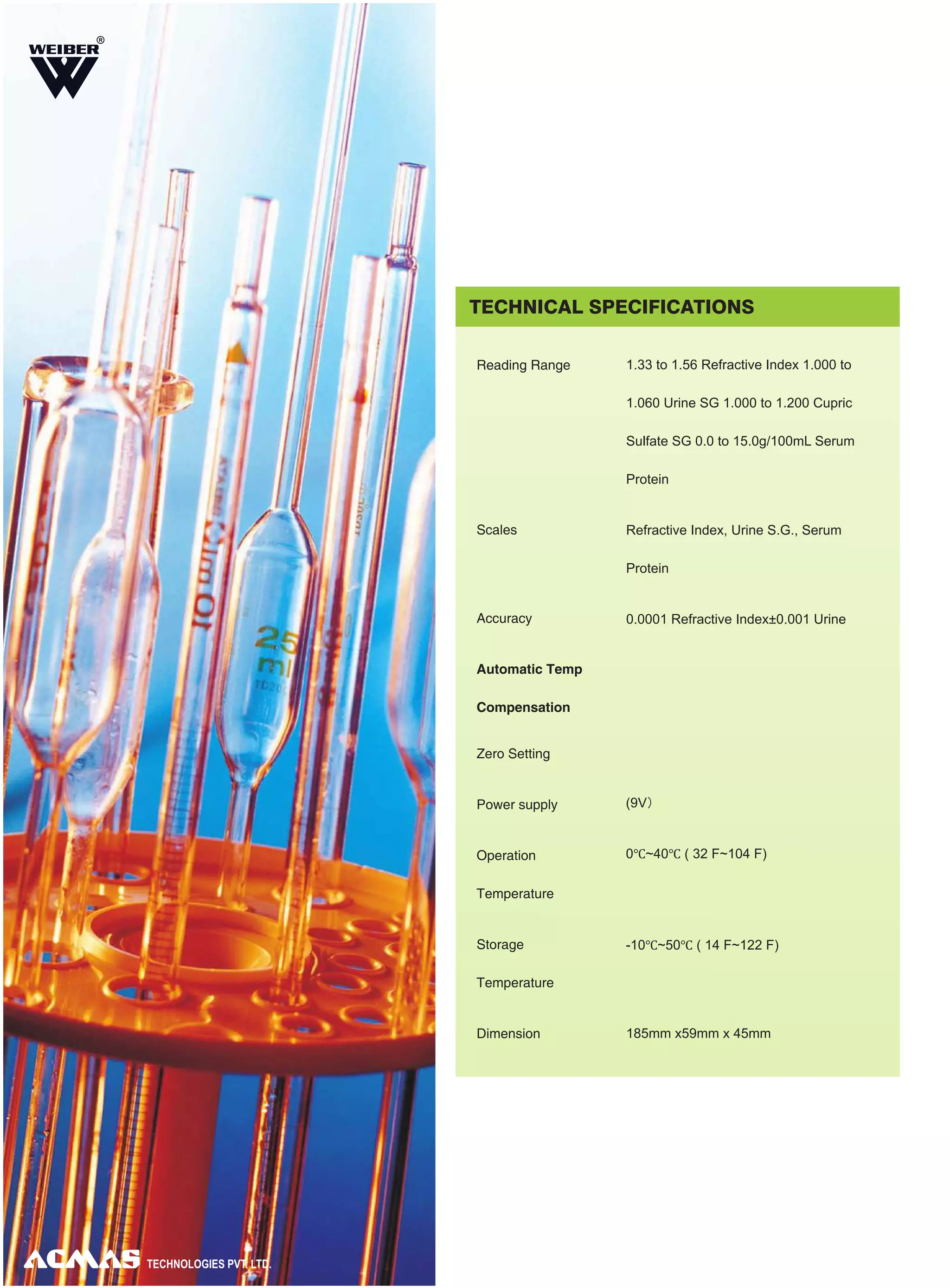 Digital Clinical Refractometer by ACMAS Technologies Pvt Ltd. | PDF