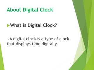 Digital clock project in C | PPT