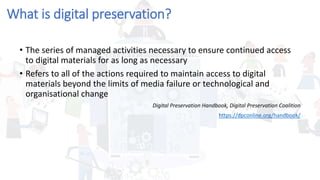 Digital preservation: an introduction | PPTX
