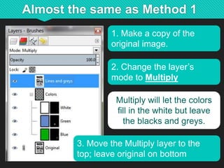 Digital Coloring Books: Coloring Images with GIMP - Library Program | PPTX