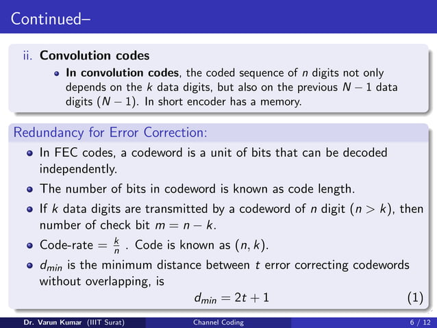 Channel Coding (Digital communication) | PPT