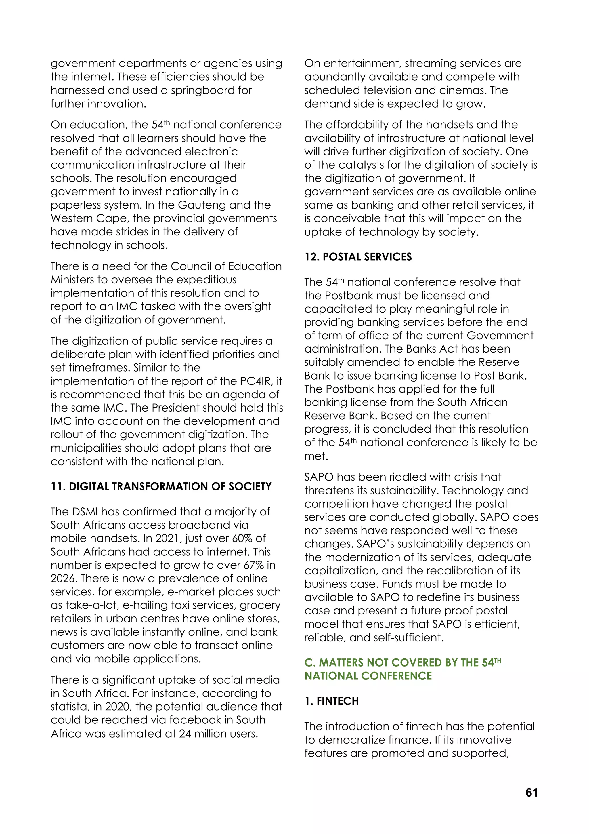 ANC Digital Communications and Battle of Ideas Policy Document | PDF