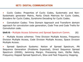 Course Content of 6ET3 Digital communication | PDF