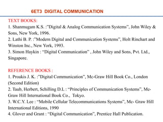 Course Content of 6ET3 Digital communication | PDF