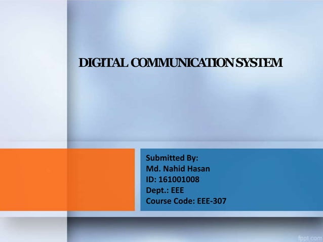 Digital Communication System || Communication Theory | PPT