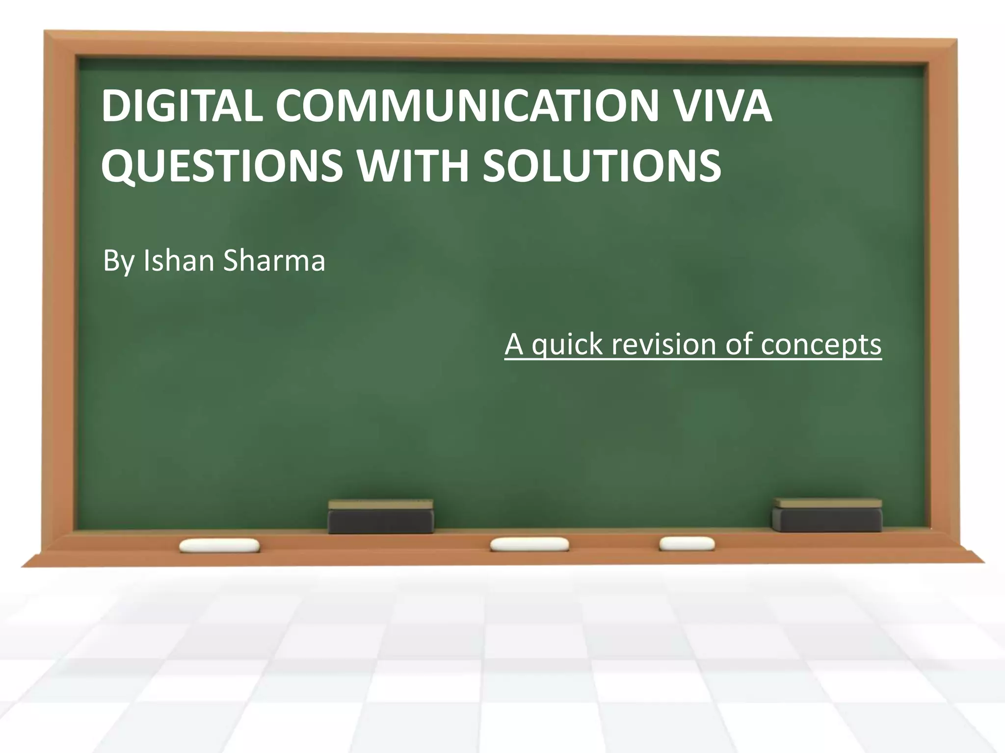 Digital communication viva questions | PPTX