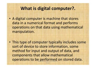 Digital computer Basics by, Er. Swapnil Kaware | PDF | Data Storage and ...