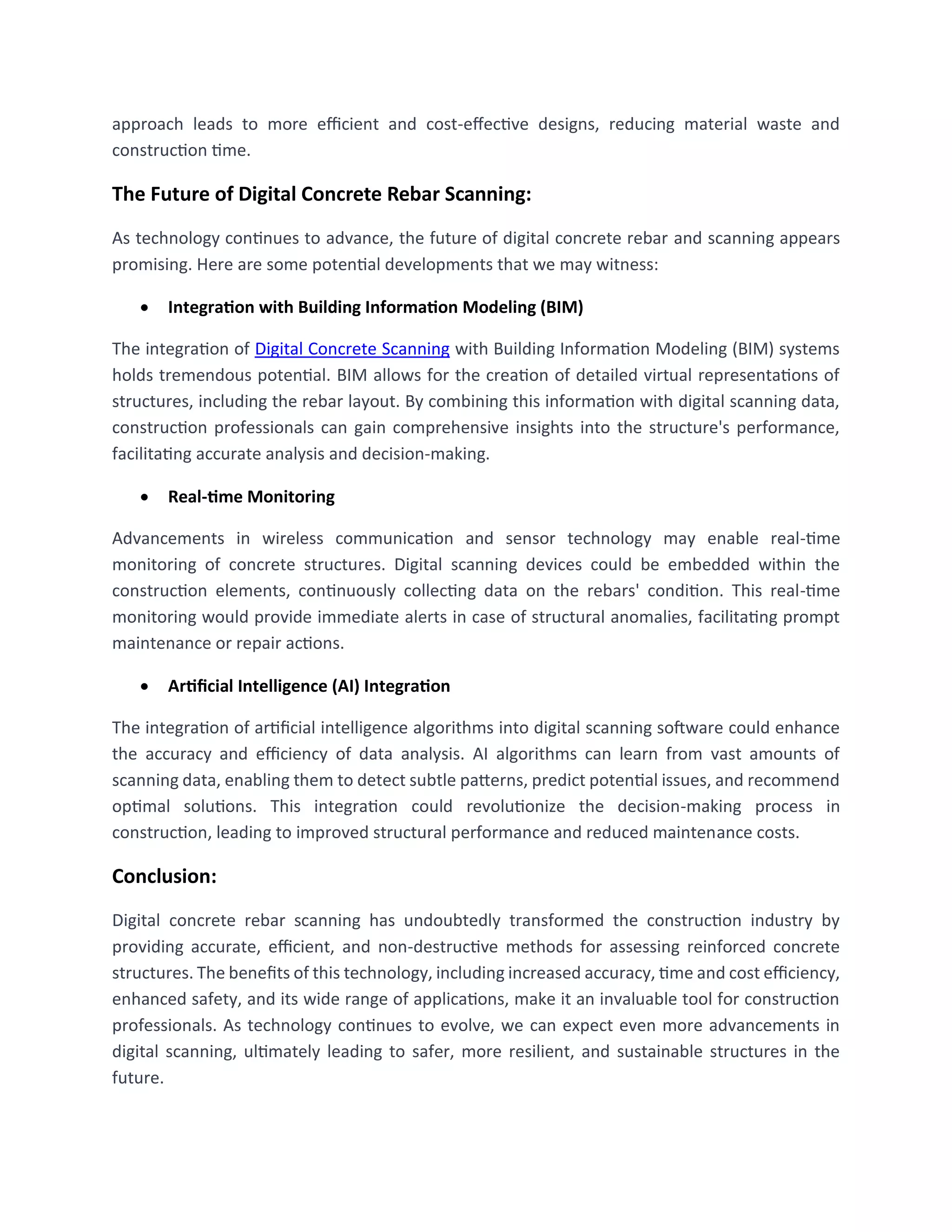 Digital Concrete Rebar Scanning Revolutionizing Construction Industry | PDF