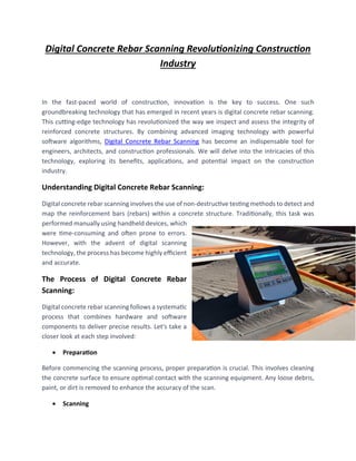 Digital Concrete Rebar Scanning Revolutionizing Construction Industry ...