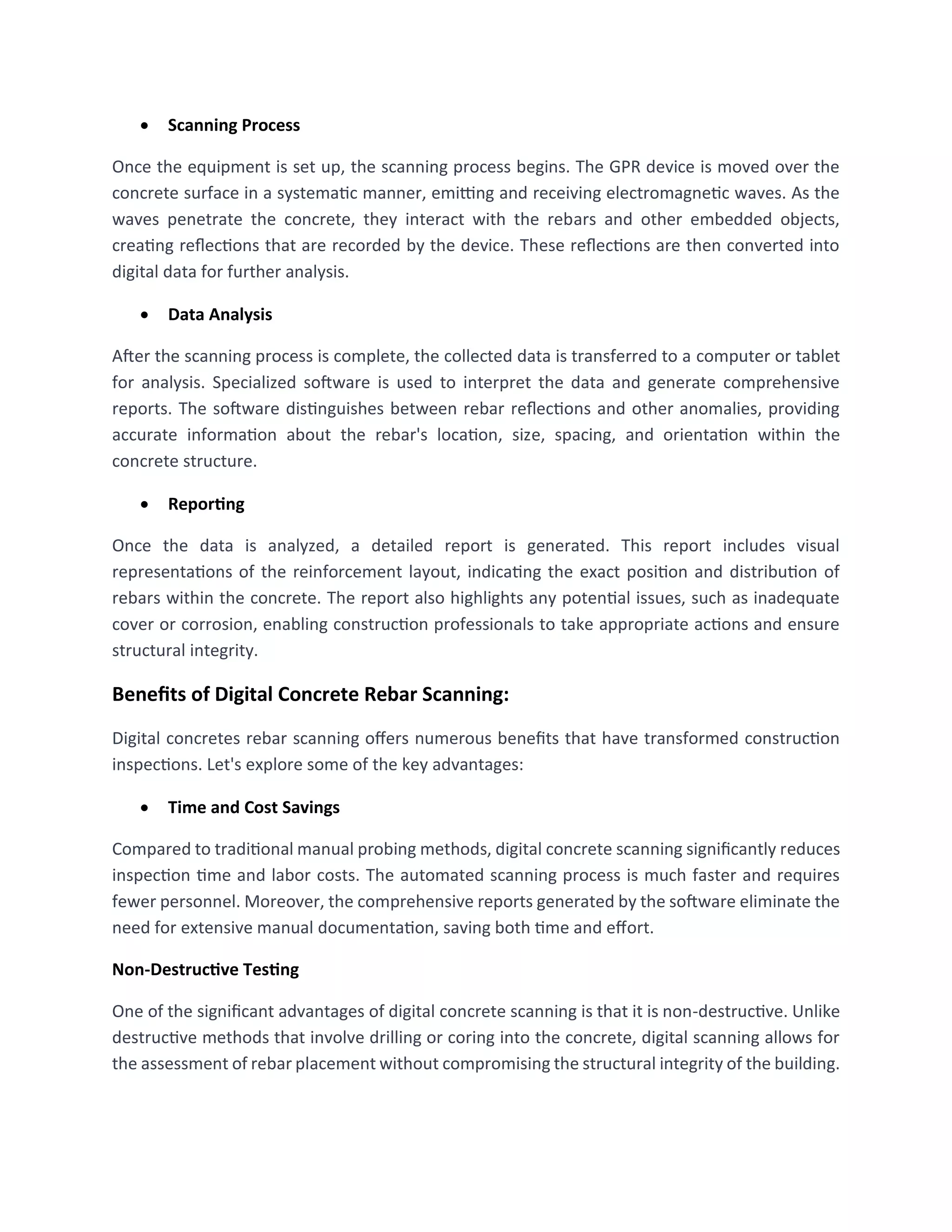 Digital Concrete Rebar Scanning Revolutionizing Construction Inspections | PDF
