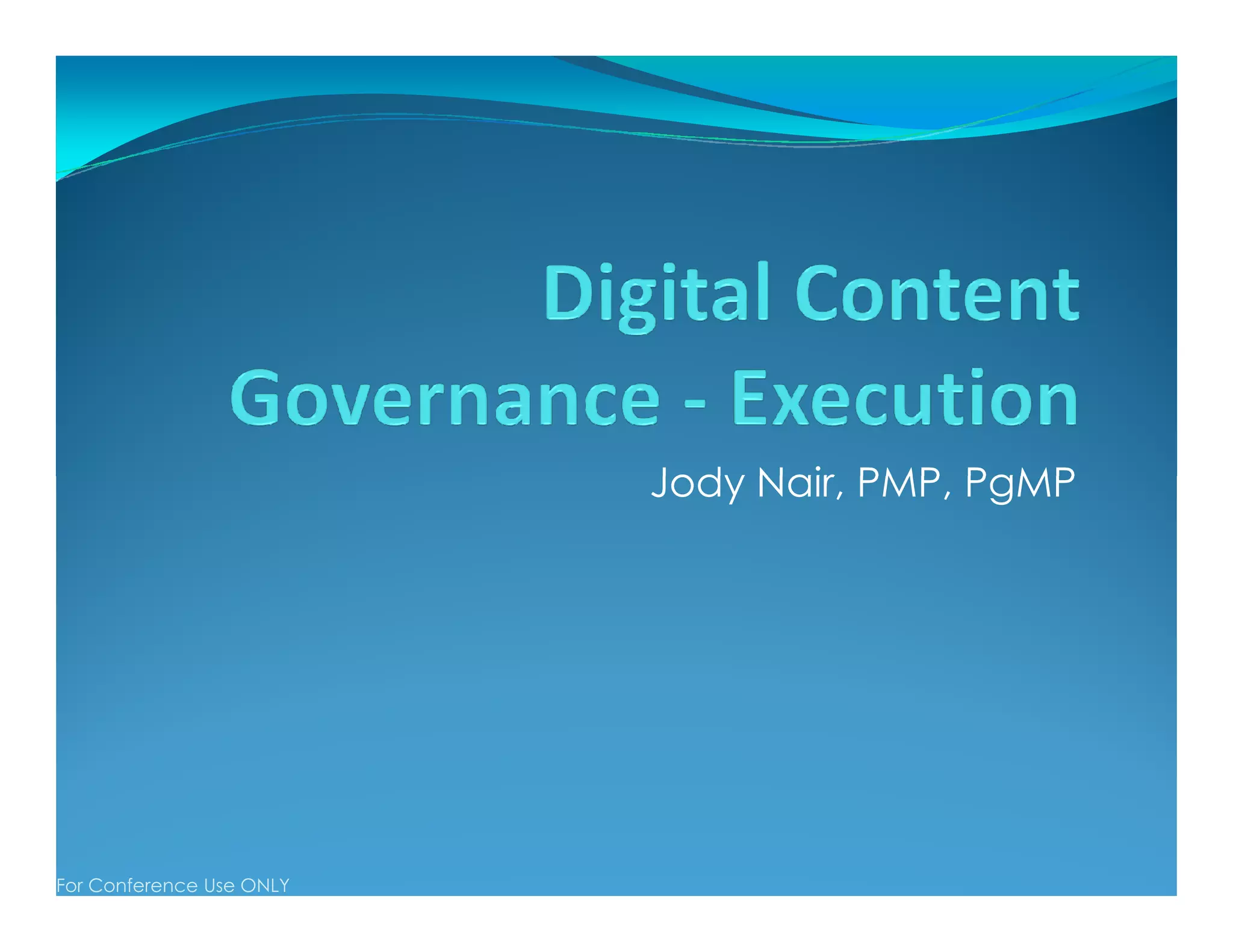 Digital content governance - Strategy & Execution | PPT