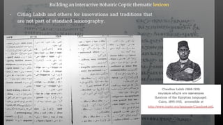 Bohairic Thematic Lexicon | PPT