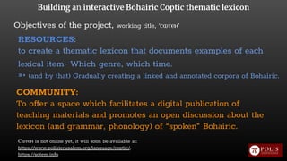 Bohairic Thematic Lexicon | PPT