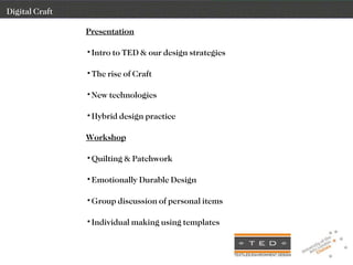 Digital Craft: a Hybrid Design Practice for Sustainability | PPT