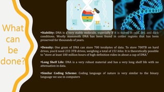 Digital data storage in DNA | PPTX