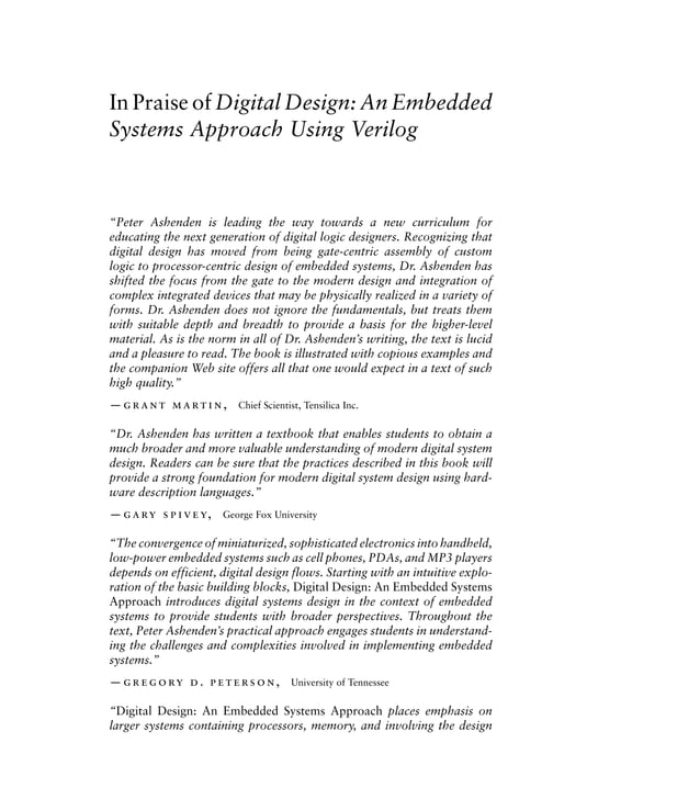 Digital Design - An Embedded Systems Approach Using Verilog.pdf | Computing | Technology & Computing
