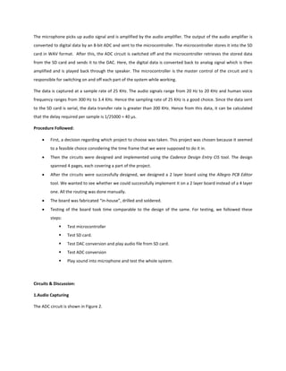 Audio Acquisition, Storage and Playback | PDF