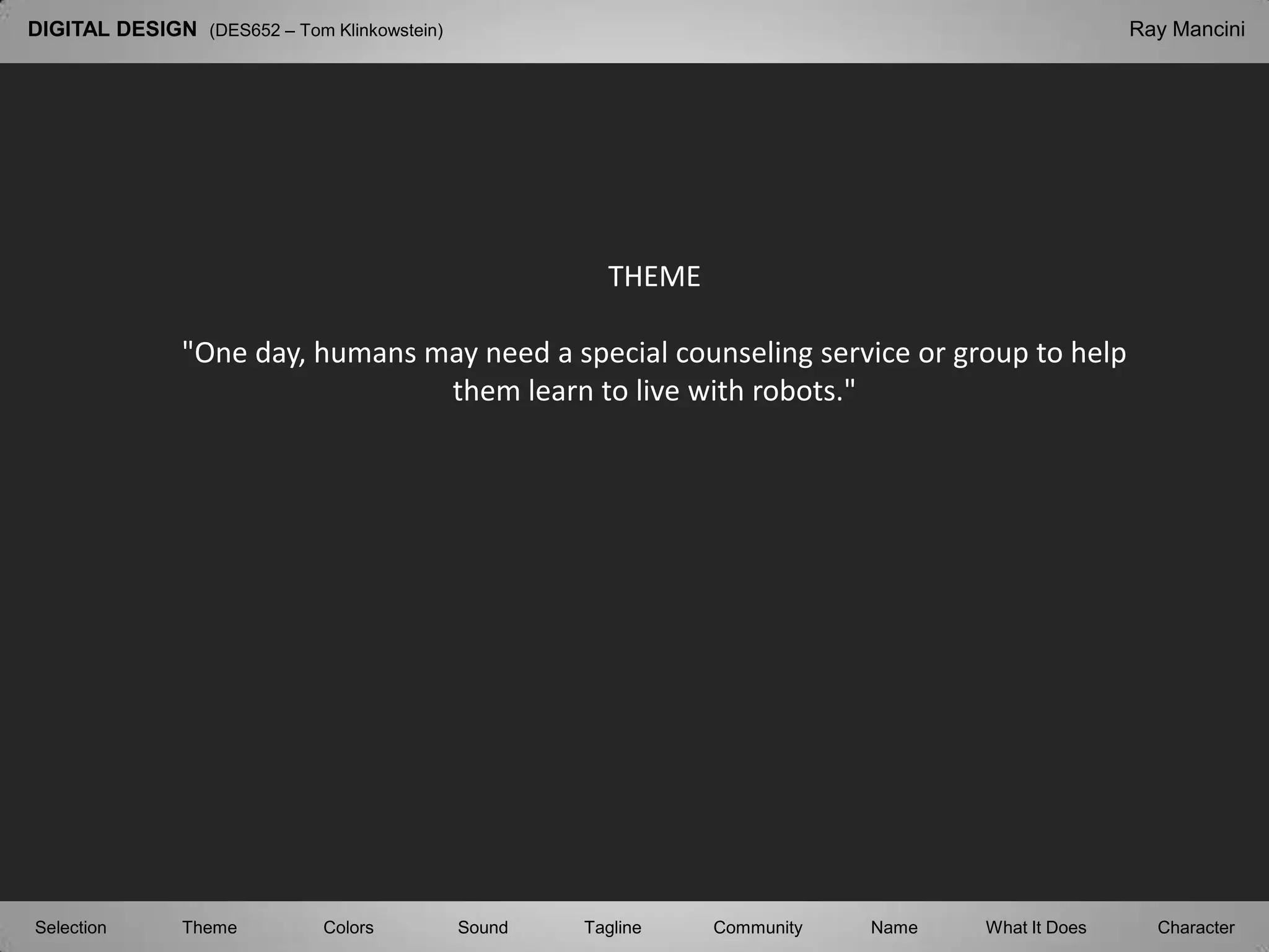 Digital Design Ray Mancini | PPT