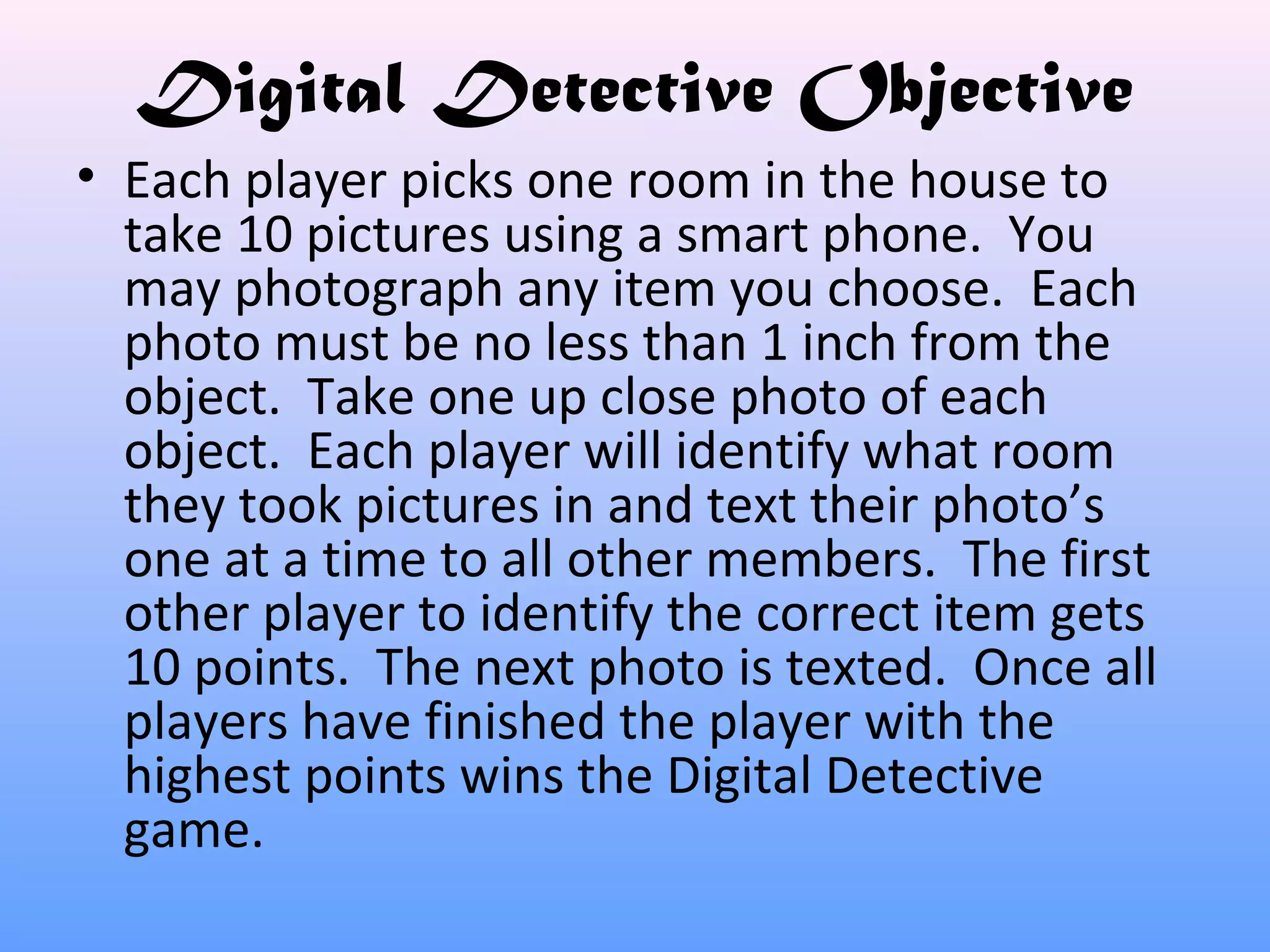 Digital detective game | PPT