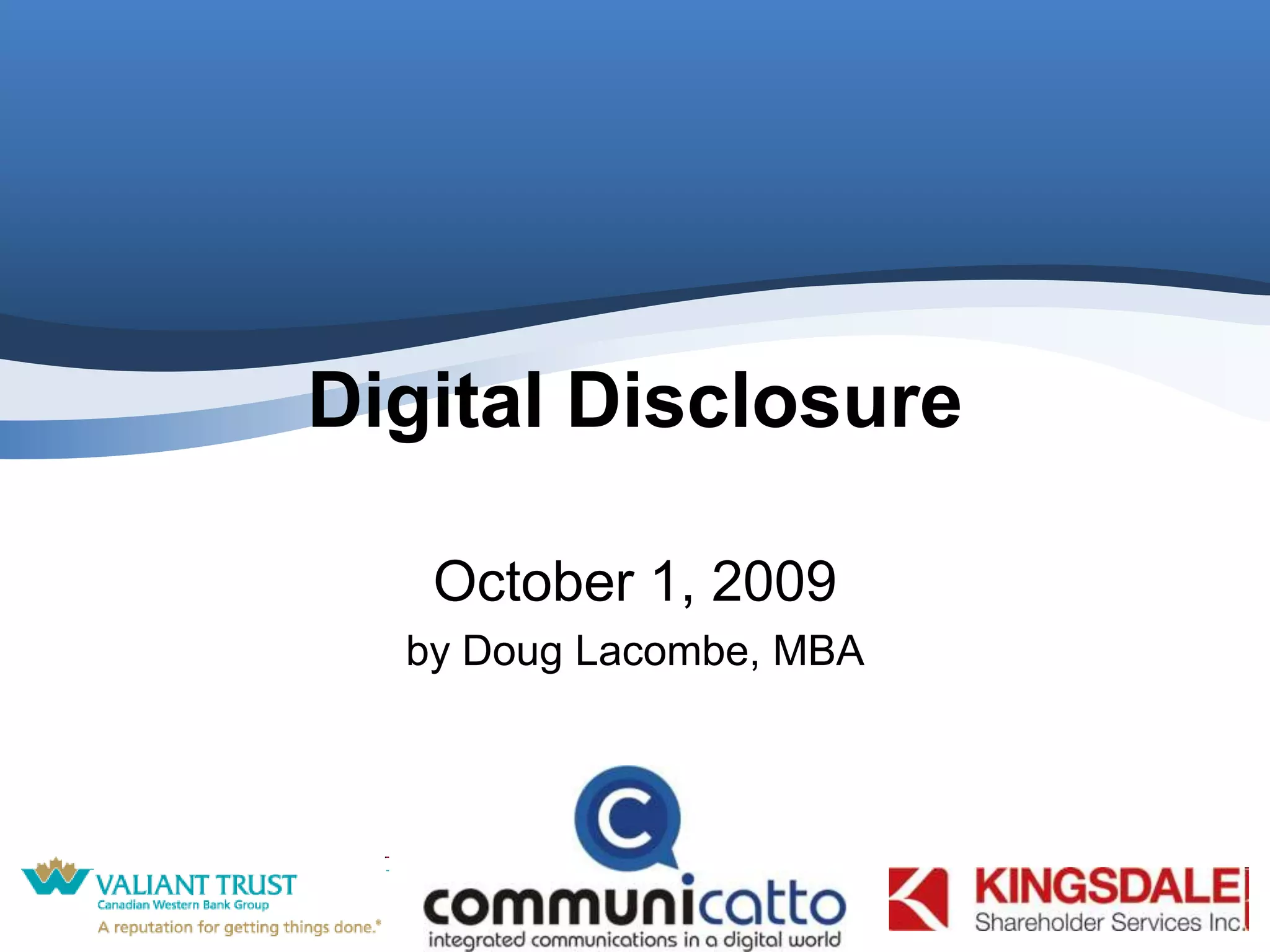 Digital Disclosure | PPT
