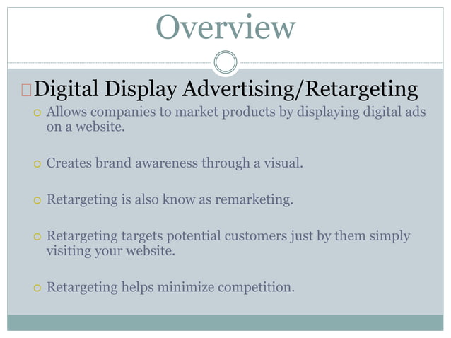 Digital display advertising and retargeting | PPTX | Marketing and ...