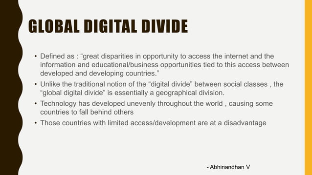 digital divide.pptx | Internet for Beginners | Internet